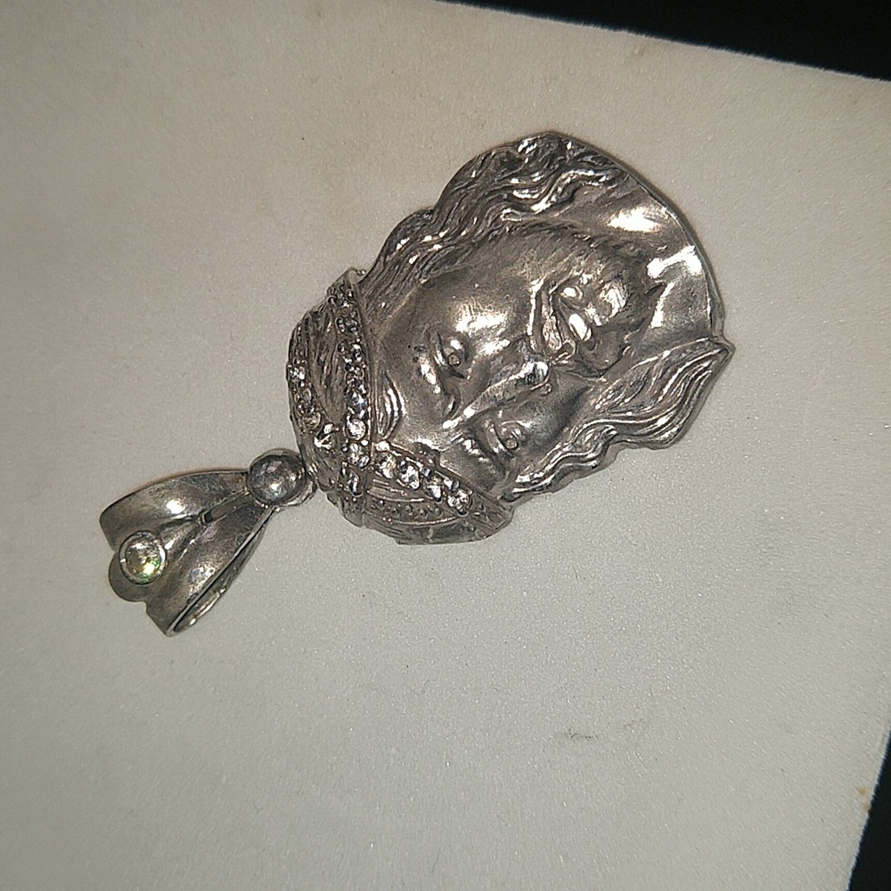 Jesus Christ Sterling Silver 925 Rhinestone Cz Pendan… - Gem